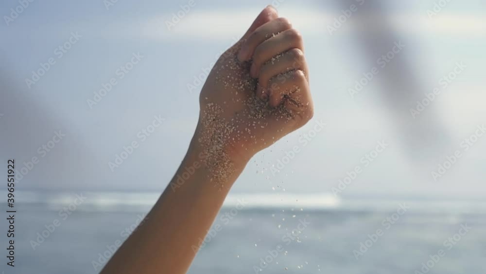 Time is running like sand through your fingers. Time, travel concept ...