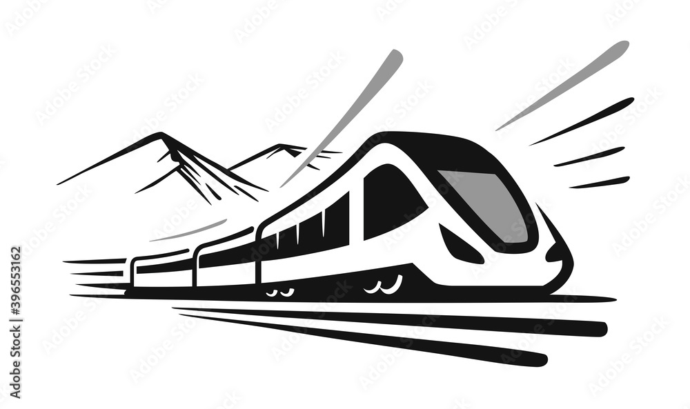 modern high speed train emblem Stock Vector | Adobe Stock