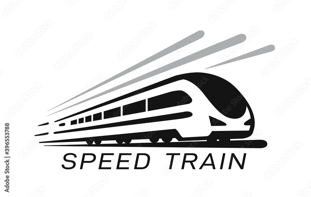 modern high speed train emblem Stock Vector | Adobe Stock