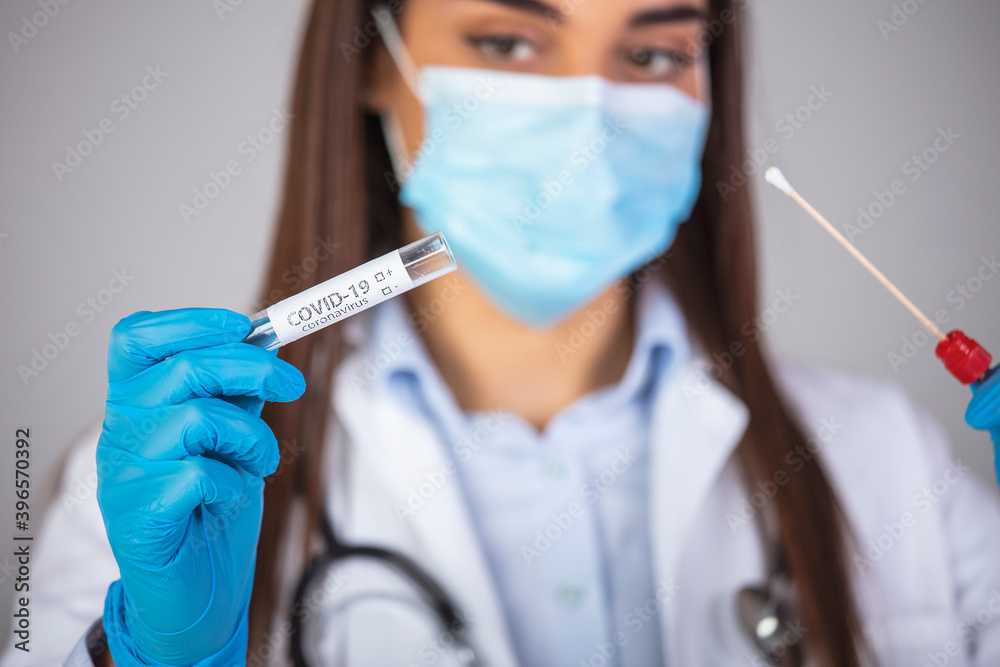 Medical healthcare holding COVID-19 , Coronavirus swab collection kit ...