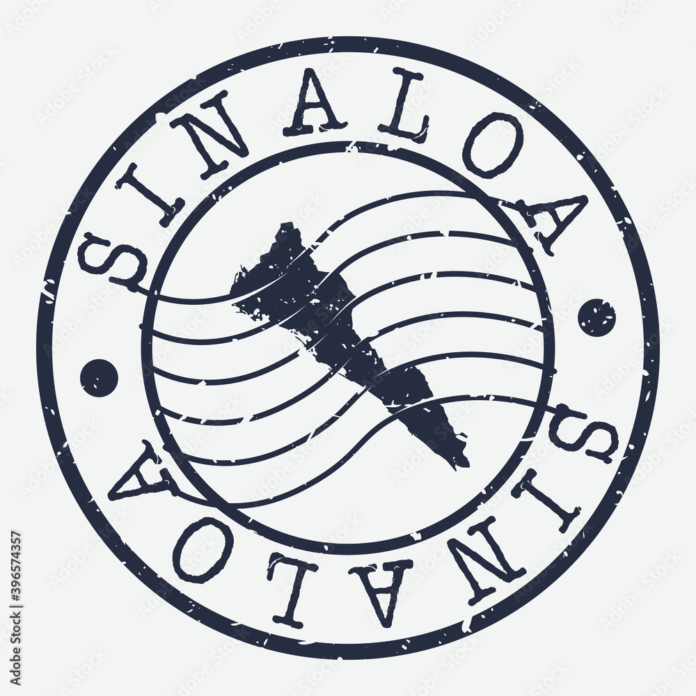 Sinaloa, Sin., Mexico Stamp Postal. A Map Silhouette Seal. Passport ...