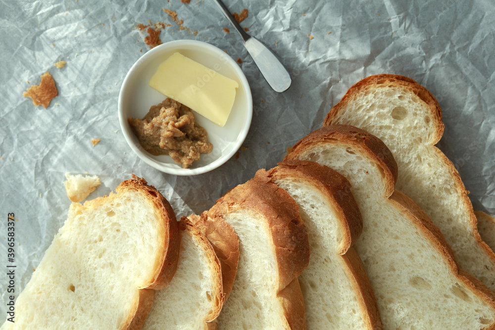 Nanyang Style Toasted Bread Kaya And Butter On Table, Famous Malaysian ...