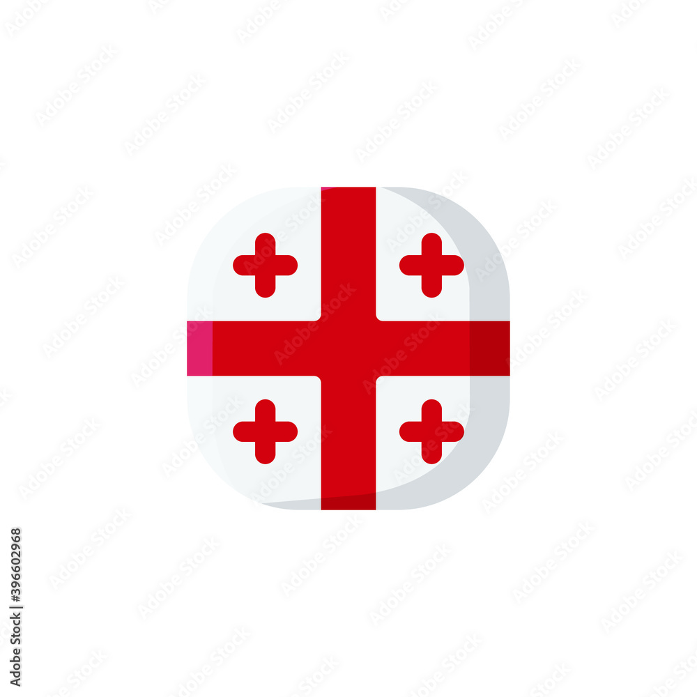 Georgia Icon, National Flag Square Symbol. Stock Vector | Adobe Stock