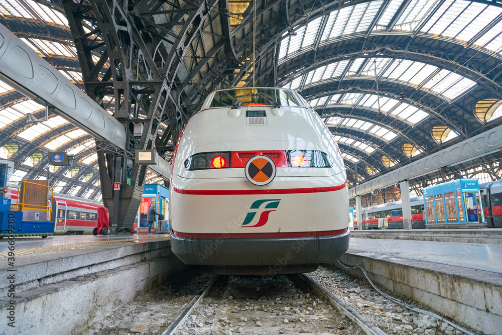 MILAN, ITALY - CIRCA NOVEMBER, 2017: train await departure in Milano ...