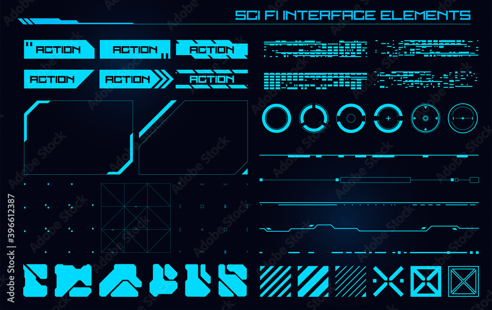 Set of Sci Fi Modern User Interface Elements. Futuristic Abstract HUD ...