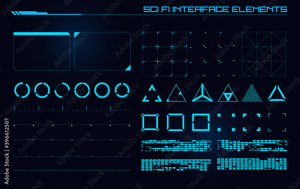Set of Sci Fi Modern User Interface Elements. Futuristic Abstract HUD ...