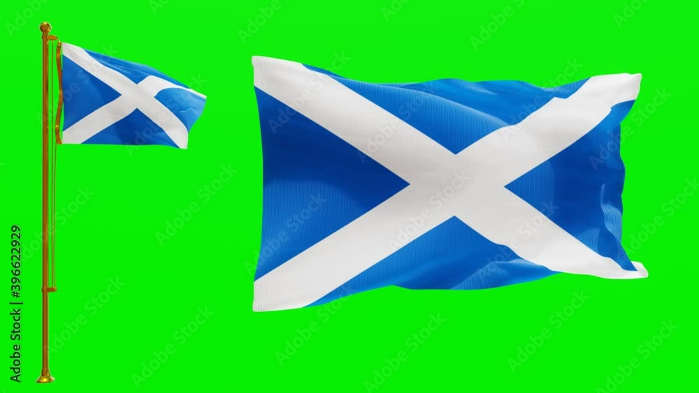 Flags of Scotland with Green Screen Chroma Key High Quality 4K UHD ...