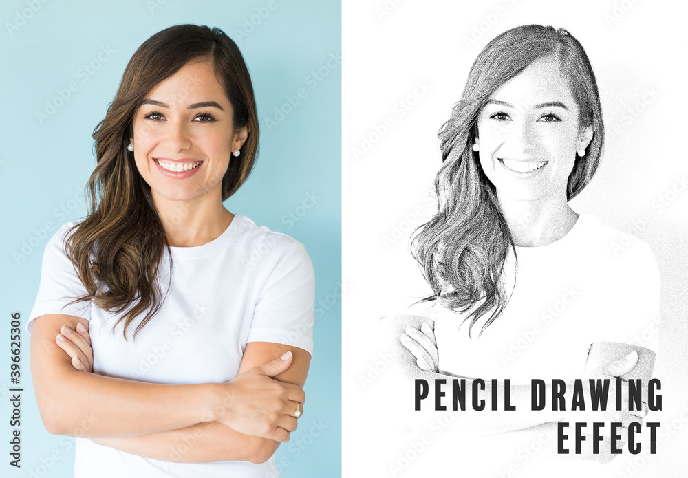 Pencil Drawing Effect Stock Template | Adobe Stock
