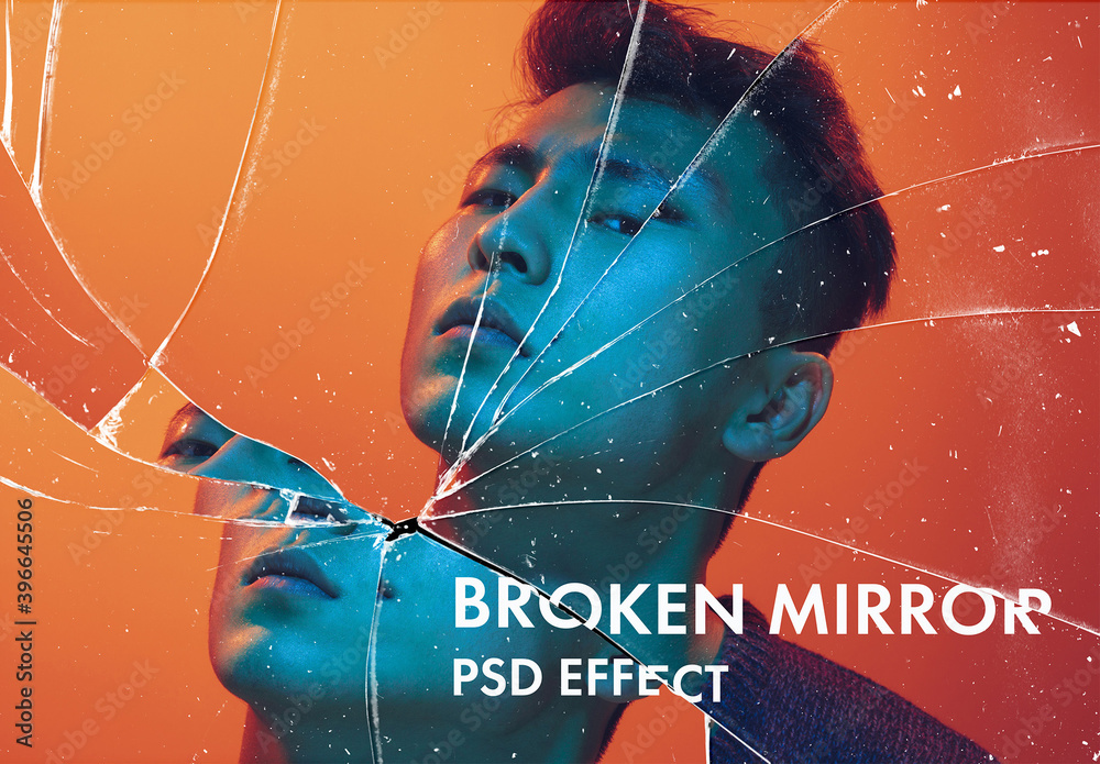 Broken Mirror Effect Stock Template | Adobe Stock