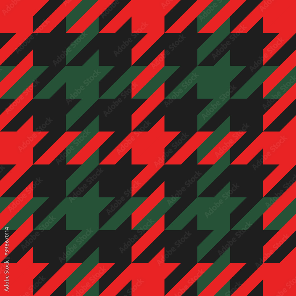 Goose foot. Christmas Pattern of crow's feet in red and green cage ...