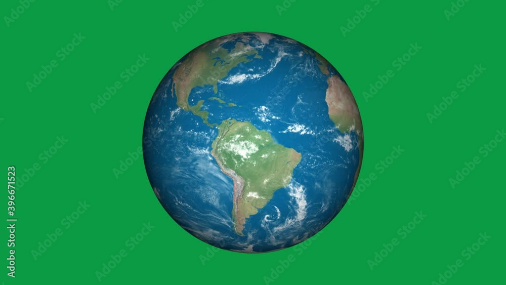 World, Planet Earth is rotating in green screen animation. Loop ...
