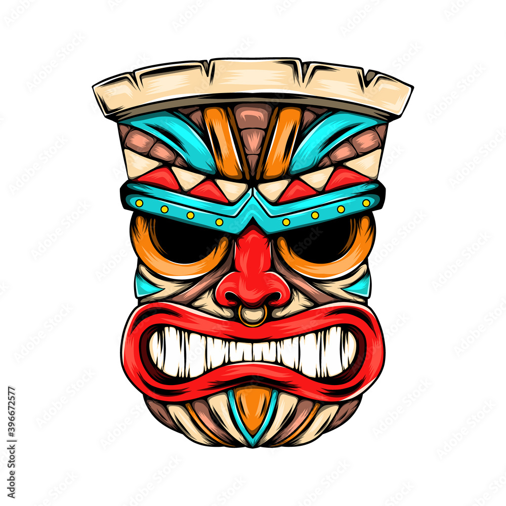 Colorful Tiki Face