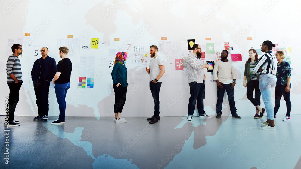 Diverse people attending project presentations Stock Photo | Adobe Stock