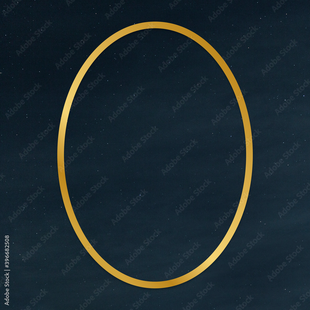 Gold oval frame on a clear night sky background Stock Photo | Adobe Stock