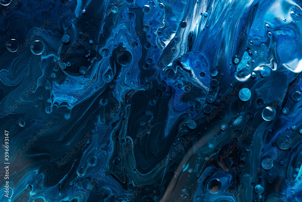 Blue Acrylic Pour Color Liquid marble abstract surfaces Design. Stock ...