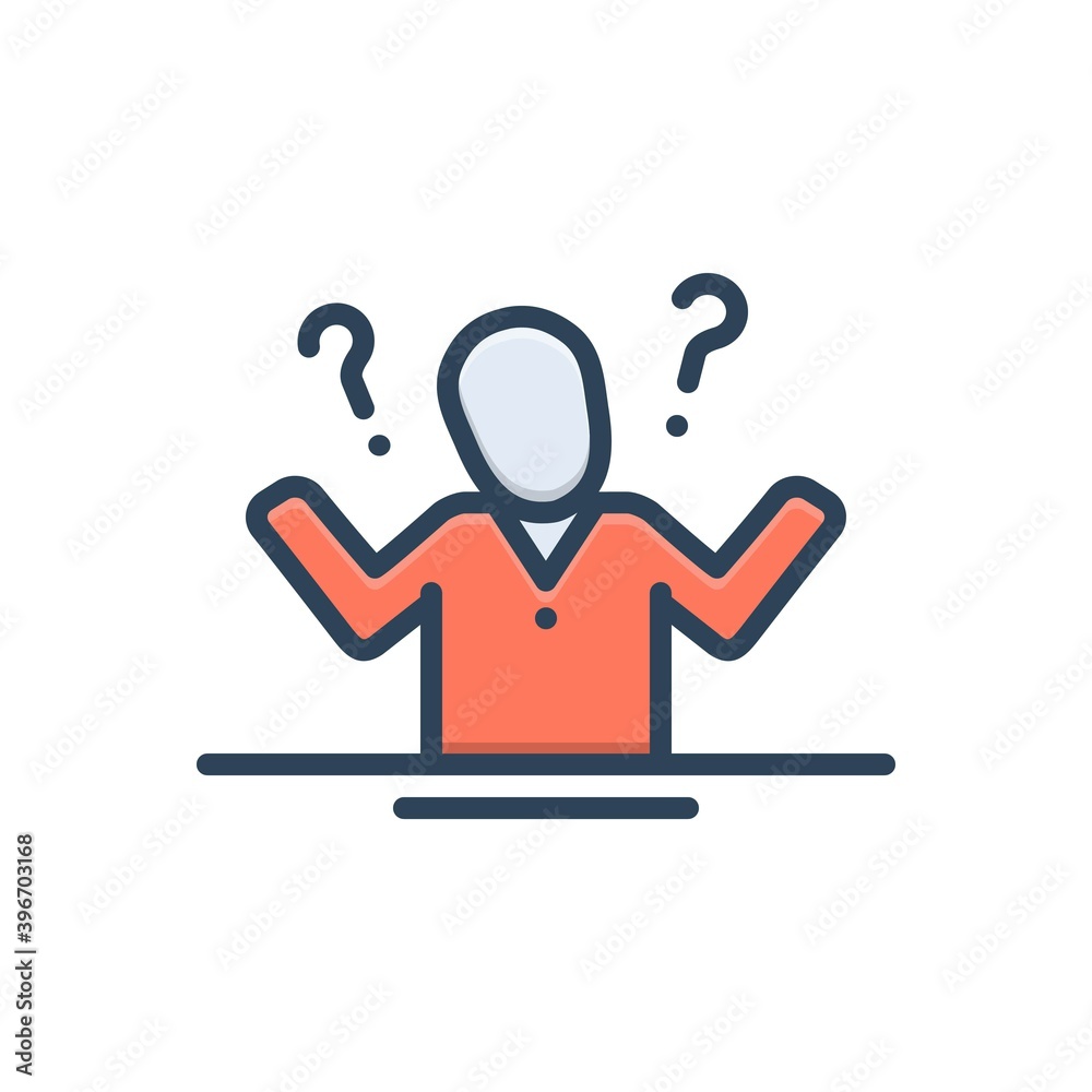 Color illustration icon for shrug Stock Vector | Adobe Stock