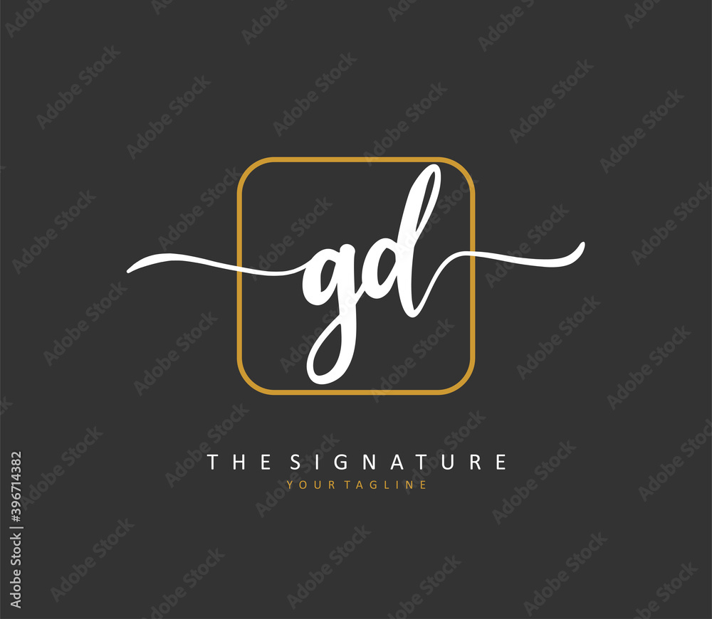 GD Initial letter handwriting and signature logo. A concept handwriting ...