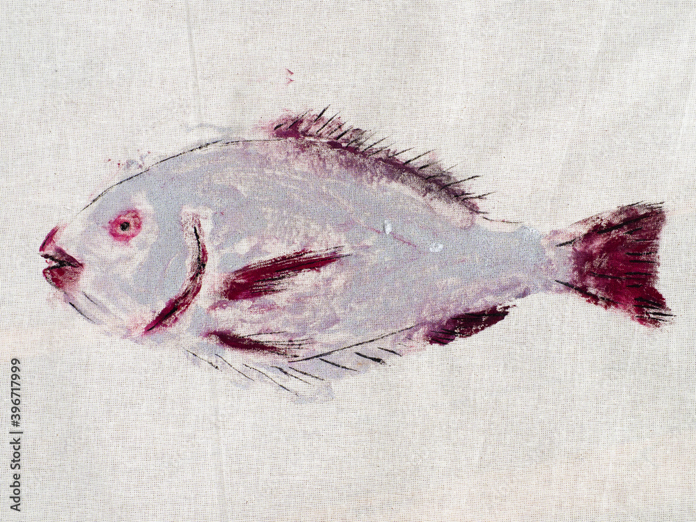 masterclass for Fish Drawing in Technique Monotype - finished first ...