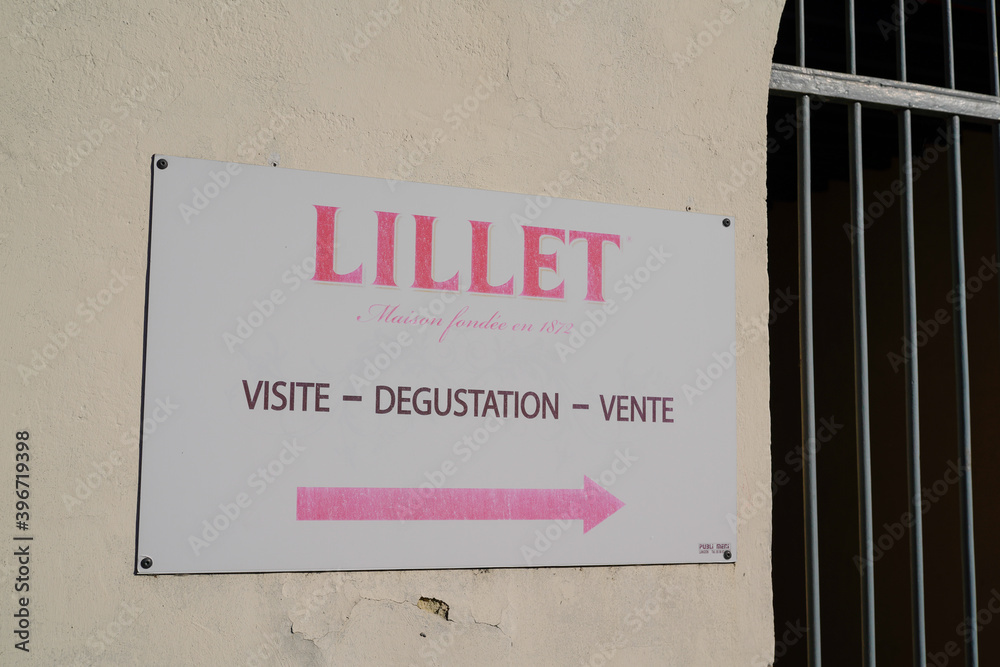Lillet logo sign and text front of entrance store factory of brand name ...