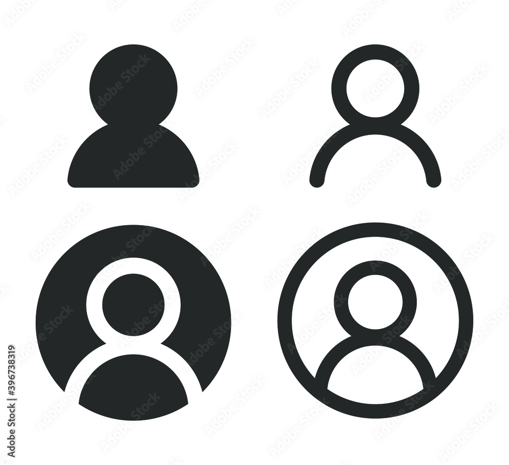 User profile login or access authentication icon button set. People, account sign in logo sign ...