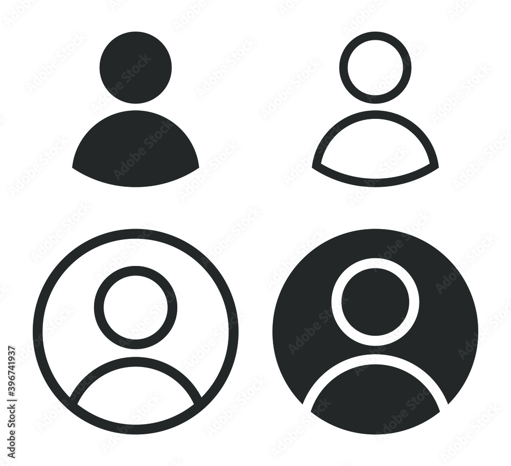 User profile login or access authentication icon button set. People ...
