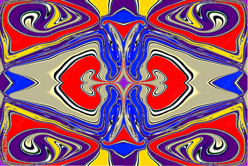 Abstract collage using the color and shape transformation of the layer ...