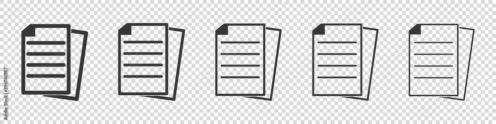 Document Icon Set - Different Vector Illustrations - Isolated On ...