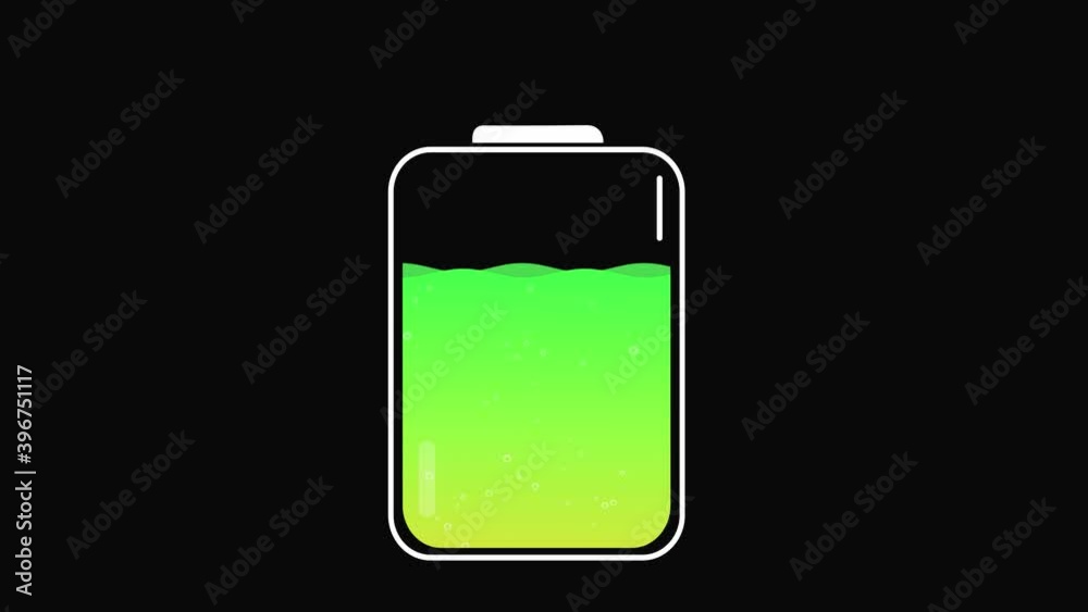 Battery charging Indicator or progress bar with wavy fluid and air ...