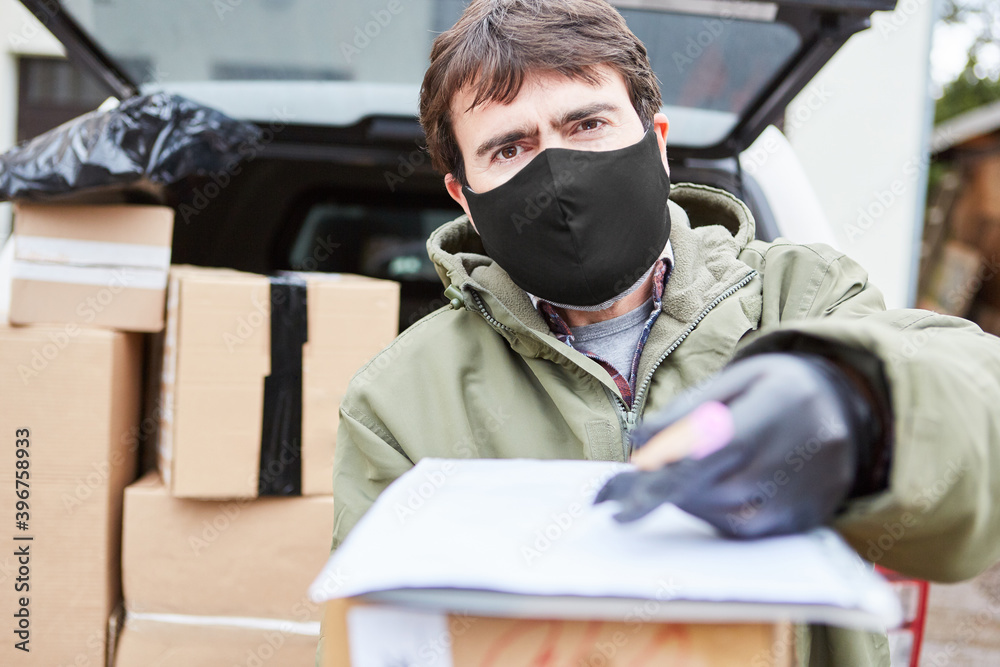 Parcel delivery service asks for signature after delivery of parcel ...