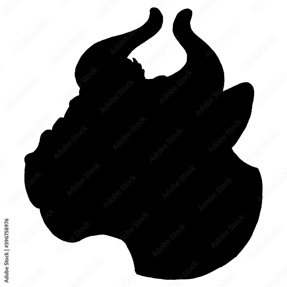 Cows head. Natural Milk. Dairy farm. Vintage vector engraving ...