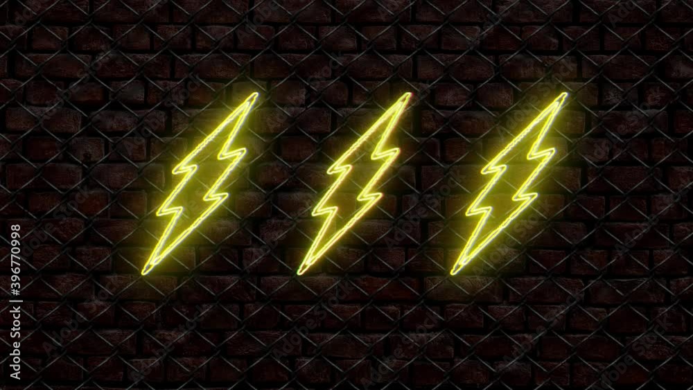 Lightning animation. Lightning symbol ripple. Lightning flashes with ...