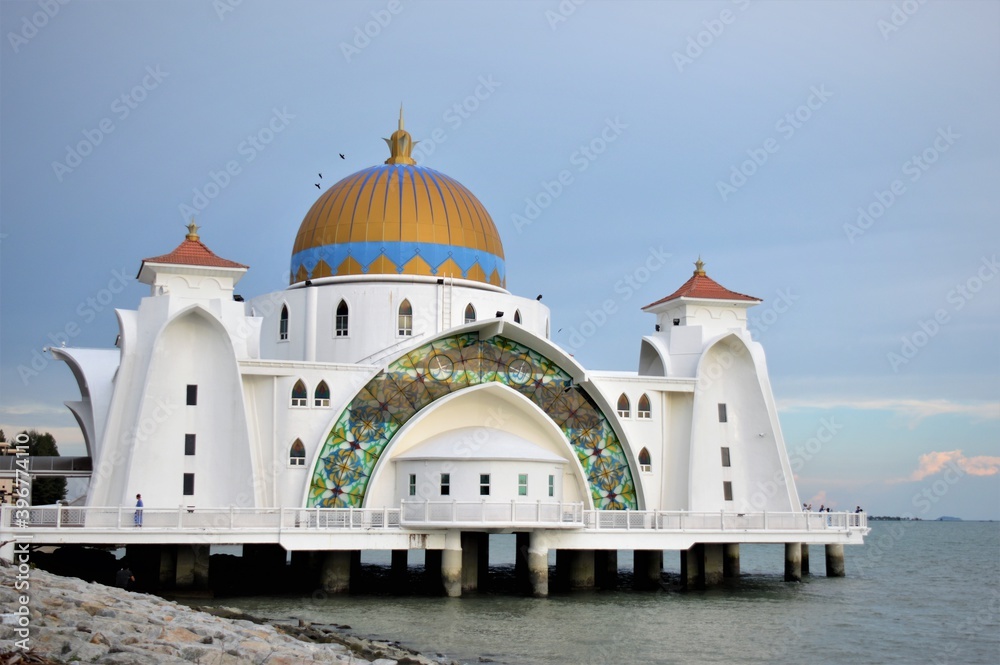 masjid Selat Melaka, Floating Mosque Melaka Stock Photo | Adobe Stock