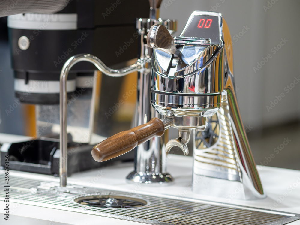 Beautiful modern coffee machine new. Secret coffee machine, perfectly ...