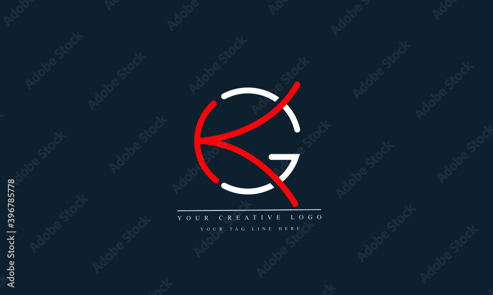 KG, GK, K, G Letter Logo Design with Creative Modern Trendy Typography ...