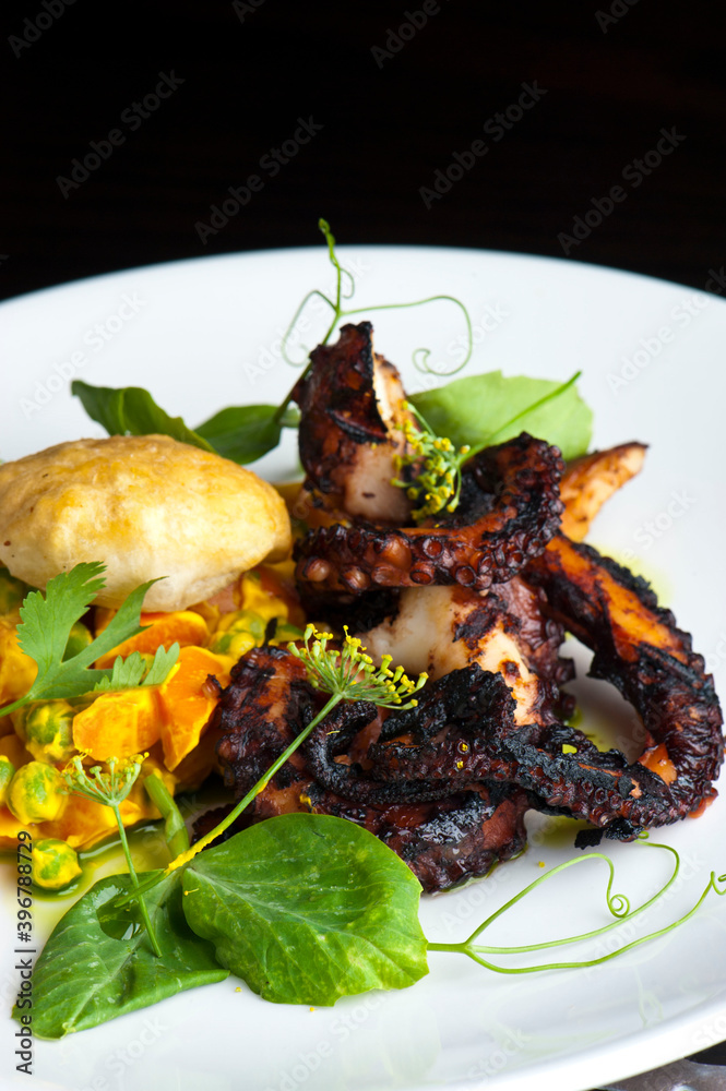 Octopus. Fresh octopus sautéed and grilled in butter, garlic and served ...