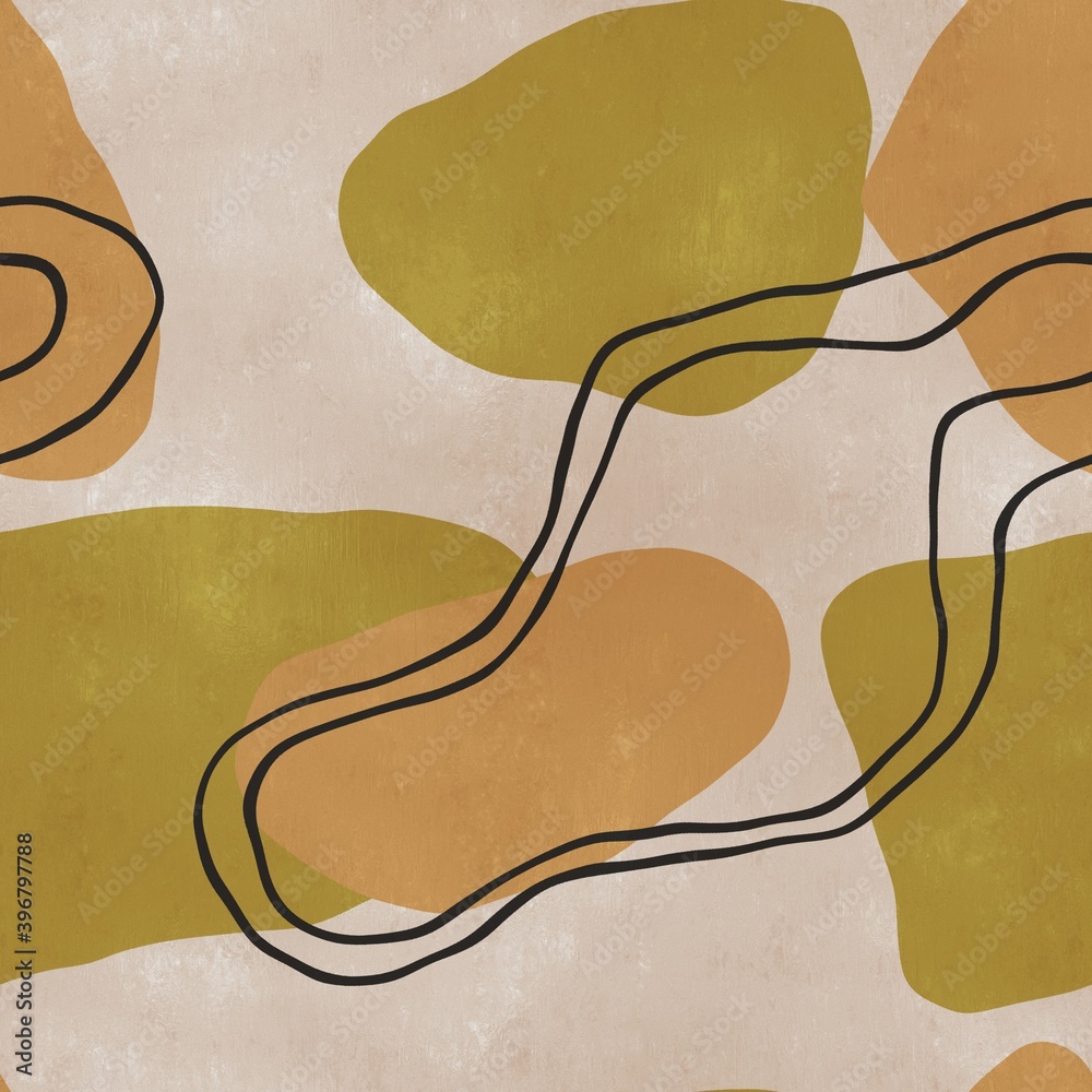 Seamless organic rounded curvy shapes naive design. High quality ...