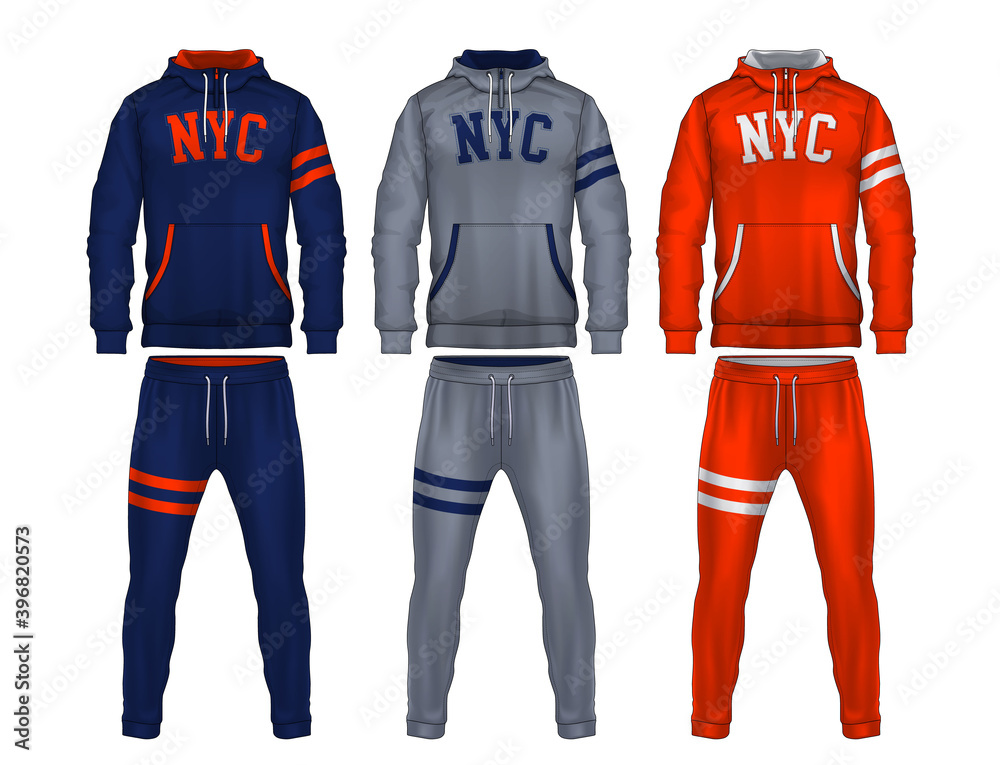 sport track suit design template,jacket and trousers vector ...