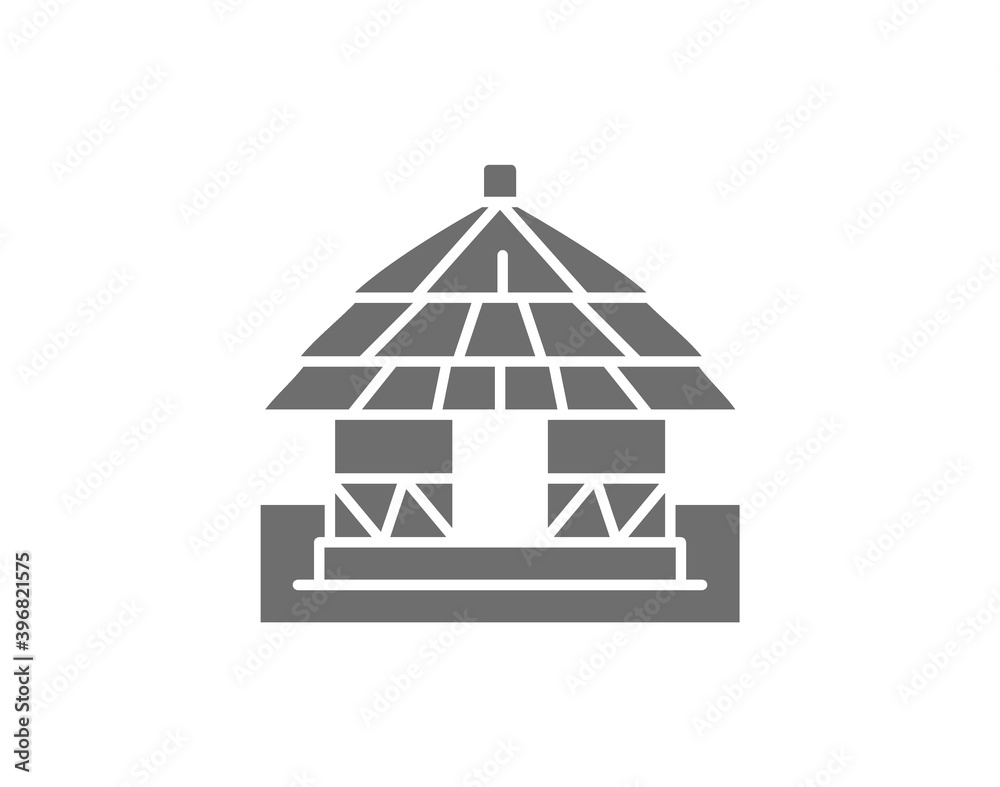 Vector african local traditional house grey icon. Stock Vector | Adobe ...