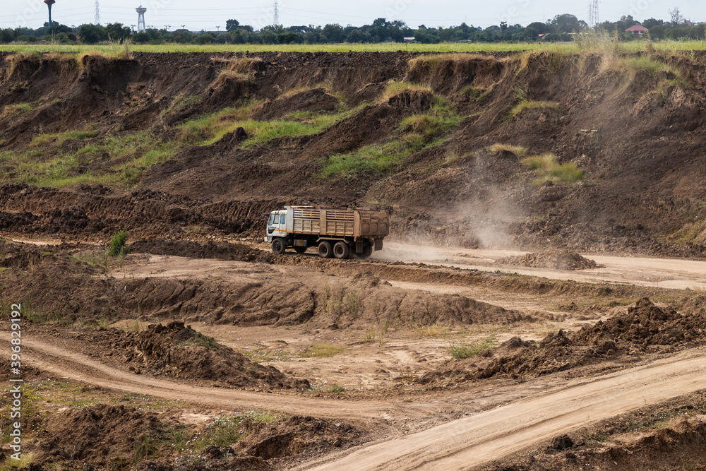 Large dumpers Loading into the truck body Produce useful minerals ...