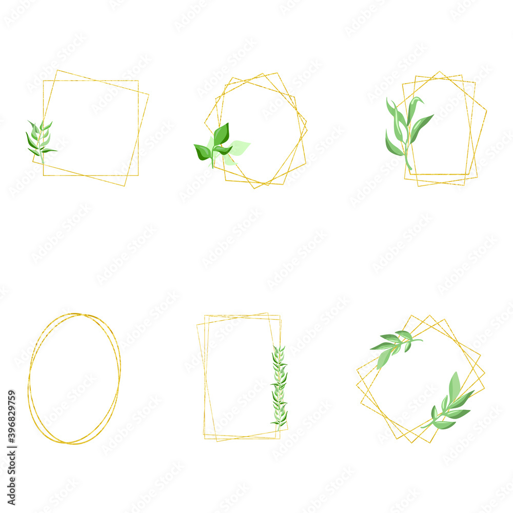 Gold polygonal frames clipart, Metallic foil, Shiny gold frame ...