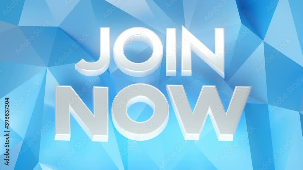 Join Now Loop 1 White x Blue: animated join now text, with rotating ...