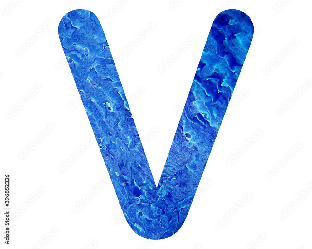 letter logo font, Alphabet Blue water waves Abc, 3d illustration Stock ...