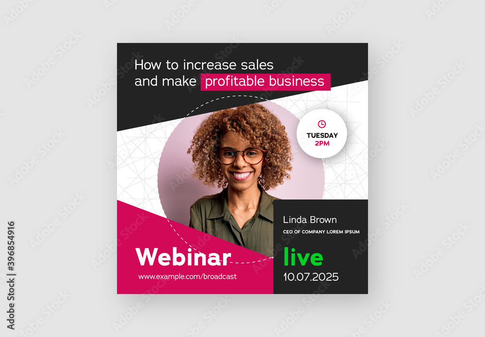Simple Webinar Social Media Post Layout Stock Template | Adobe Stock