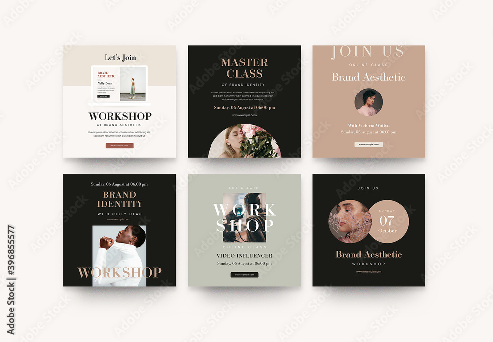 Workshop Invitation Social Media Post Layout Stock Template | Adobe Stock