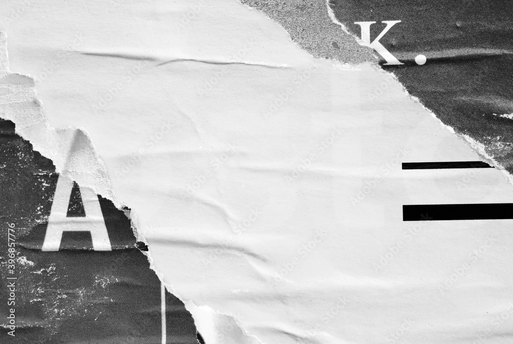 Old blank ripped torn posters textures backgrounds grunge creased ...