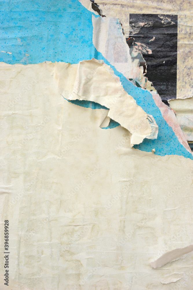 Old ripped torn posters grunge texture background creased crumpled ...