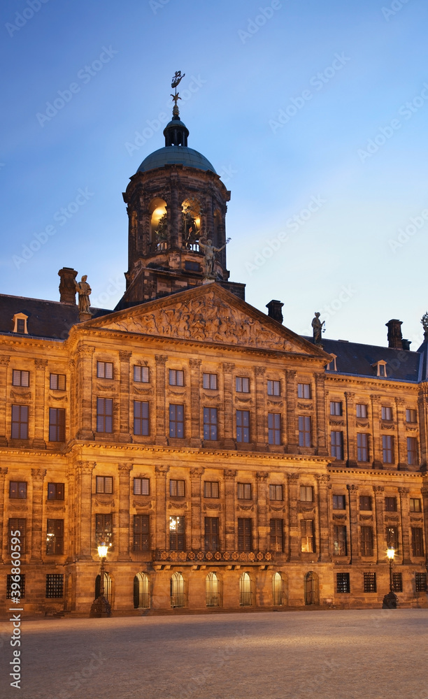 Royal Palace - Koninklijk Paleis at Dam square in Amsterdam. Netherlands Stock Photo | Adobe Stock