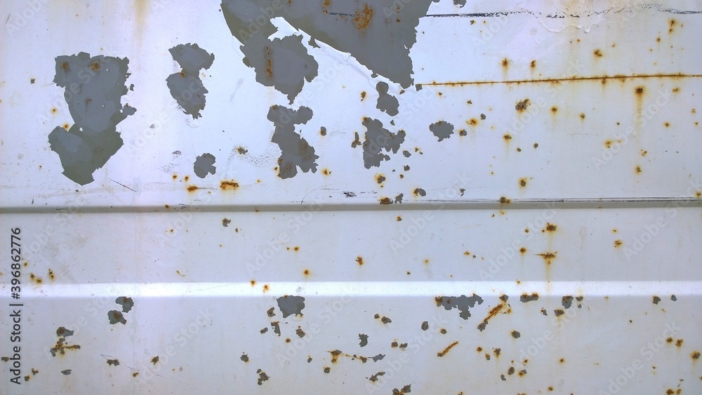 Sheet metal corrosion of an old car. Rusty messy surface. Damaged ...