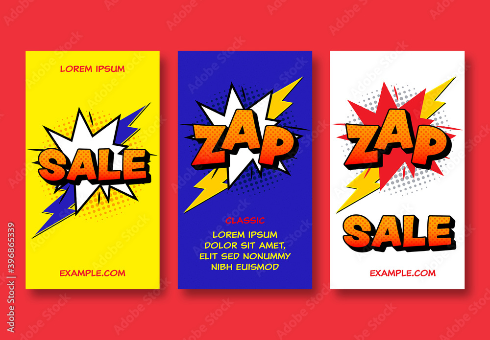 Comic Book Story Posts Stock Template | Adobe Stock