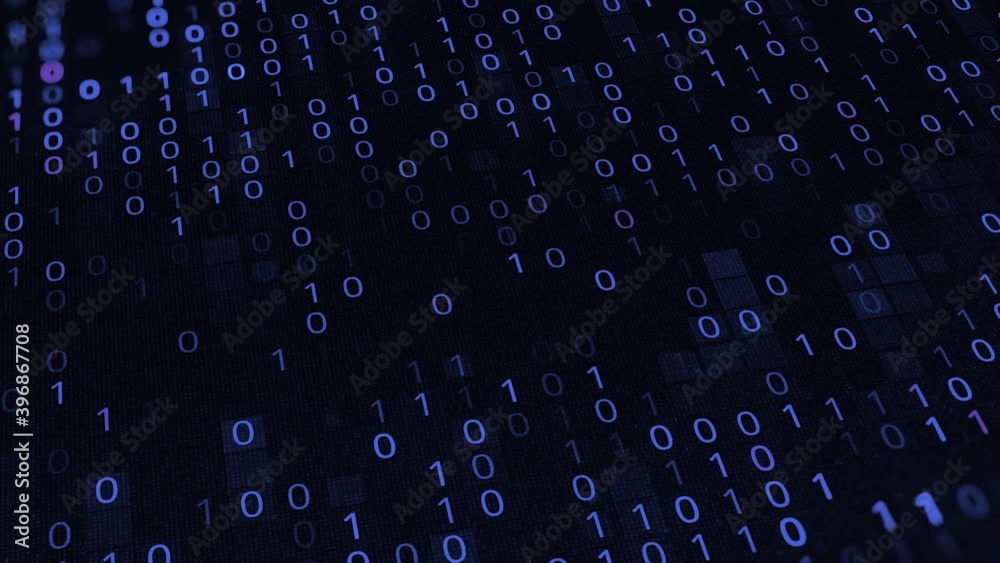 Background From Set Of Binary Code. Animation. Changing Program Code 